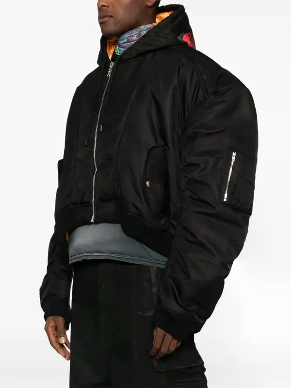 LỰU ĐẠN Hooded Bomber Jacket