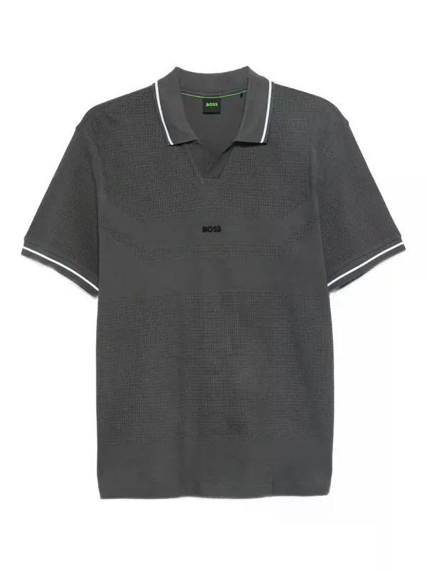 BOSS Jacquard Polo Shirt - Grey