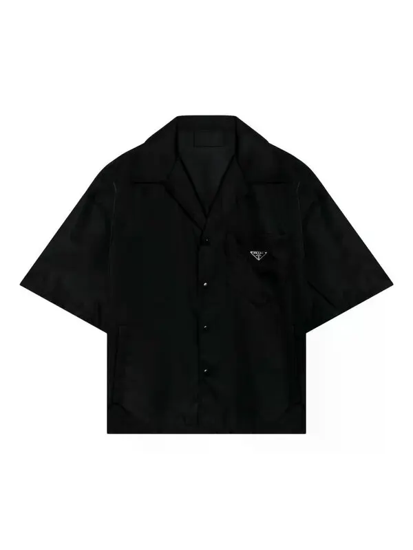 Prada Triangle-logo Bowling Shirt - Black