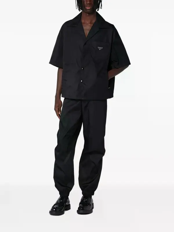 Prada Triangle-logo Bowling Shirt - Black