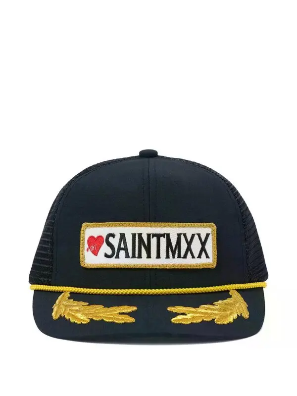 SAINT MXXXXXX Logo-appliqué Cap - Black