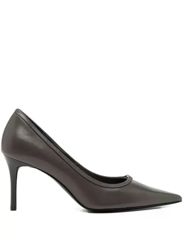 Tory Burch 80mm Logo-plaque Pumps - Grey