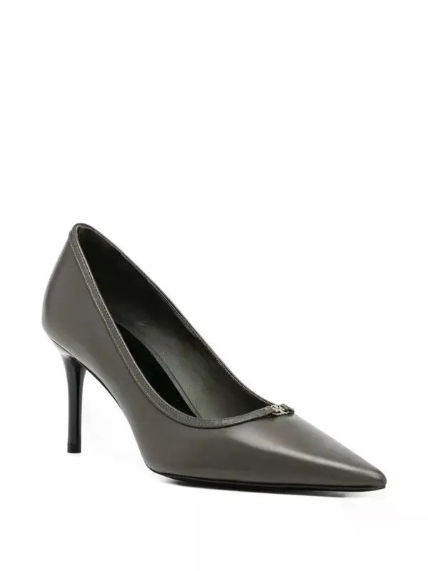 Tory Burch 80mm Logo-plaque Pumps - Grey