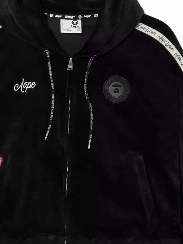 A BATHING APE Logo Velvet Hoodie