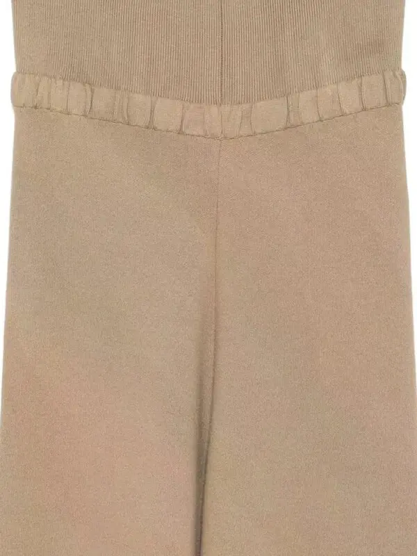 AYA MUSE Ribbed Knit Wide Leg Trousers - Neutrals