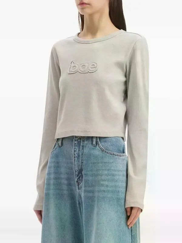 B+AB Long-sleeve Appliqué T-shirt - Grey