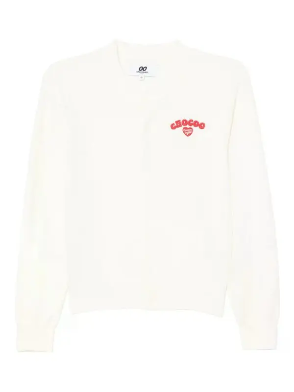 CHOCOOLATE Logo-embroidered Cardigan - Neutrals