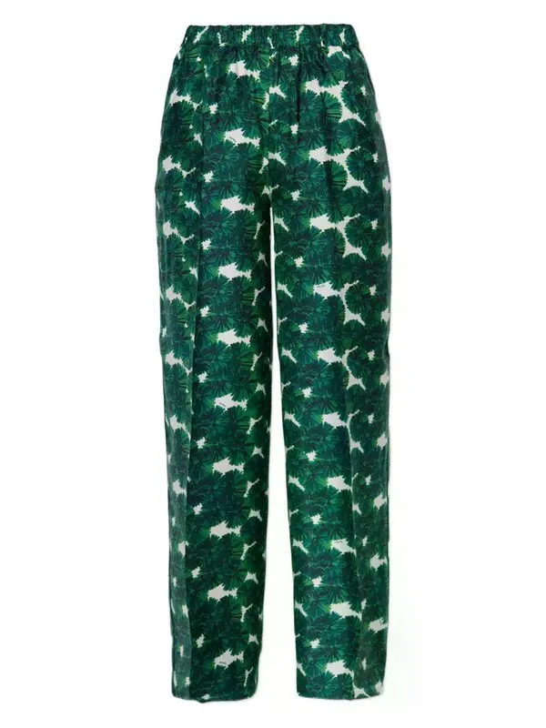 Max Mara Leaf-print Trousers
