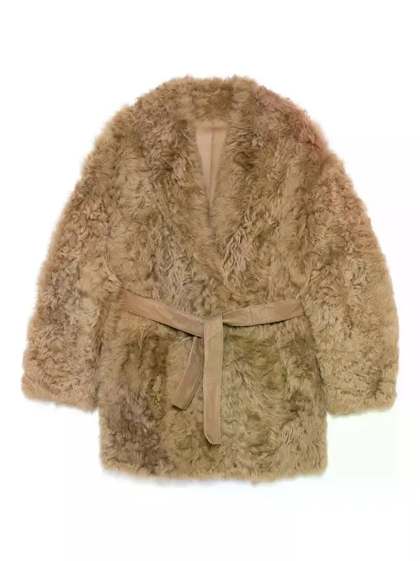 NUMEROOTTO Belted Faux Fur Jacket