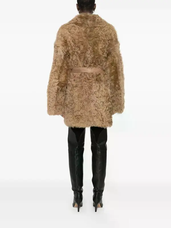 NUMEROOTTO Belted Faux Fur Jacket