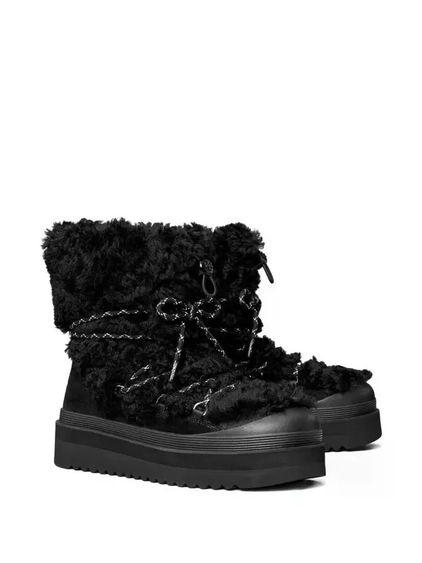 Tory Burch 40mm Shearling Lace-up Mellow Boots