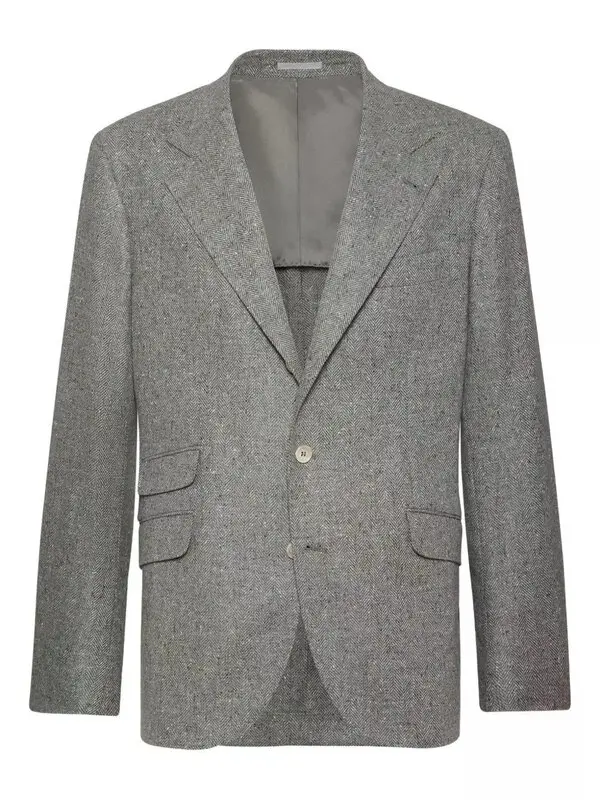Brunello Cucinelli Flecked-effect Blazer - Grey