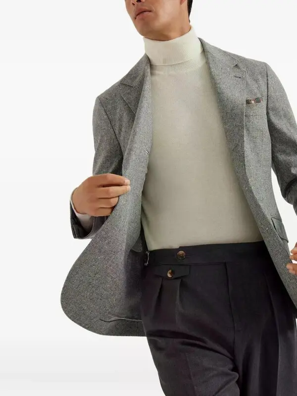 Brunello Cucinelli Flecked-effect Blazer - Grey