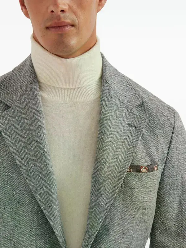 Brunello Cucinelli Flecked-effect Blazer - Grey