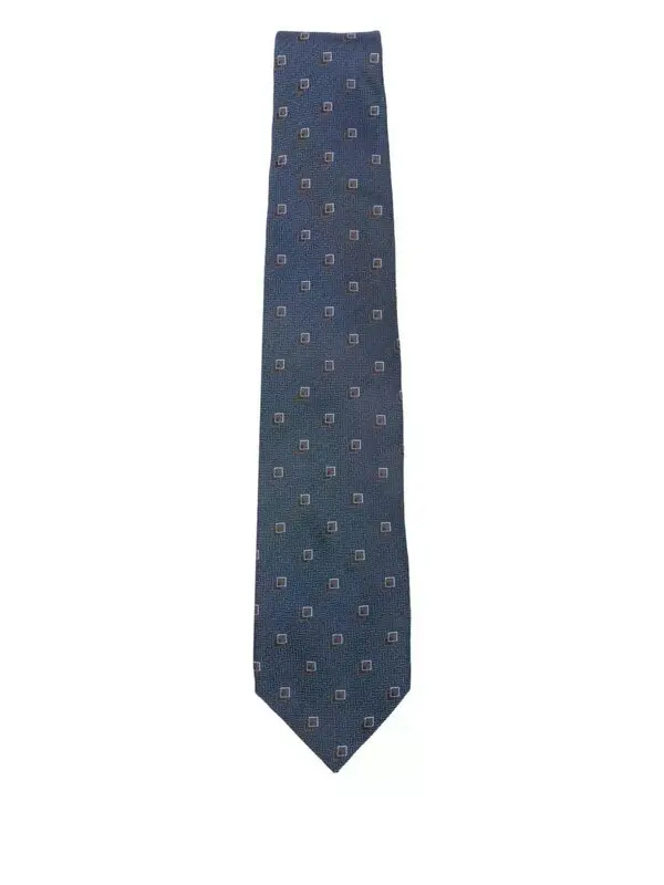 Corneliani Square-pattern Neck Tie - Blue