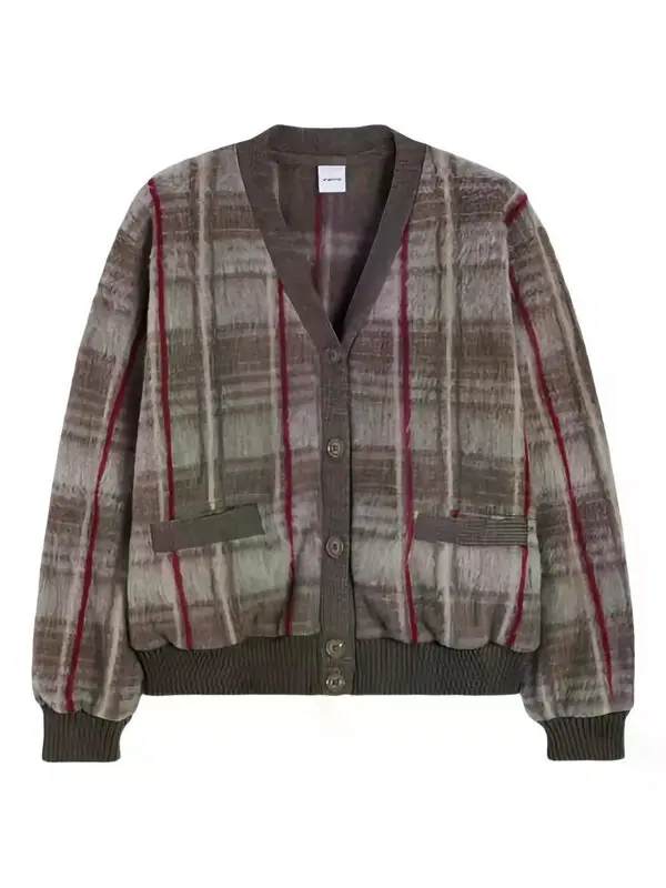 Aspesi Checked Wool Cardigan