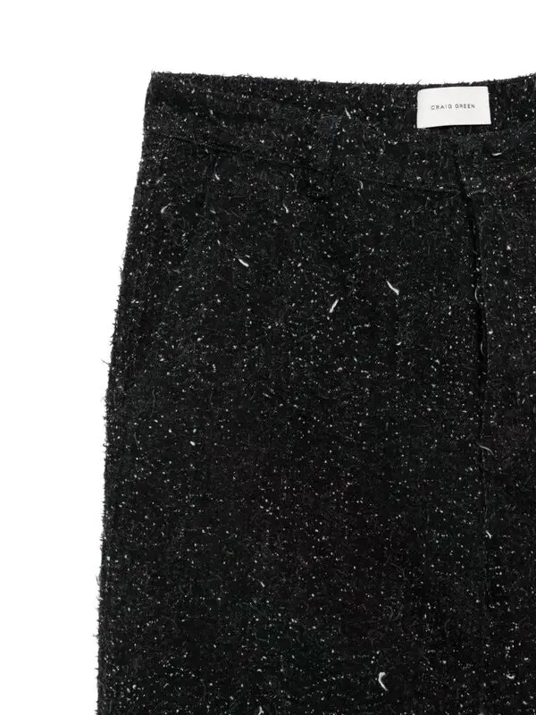 CRAIG GREEN Straight-leg Bouclé Trousers - Black