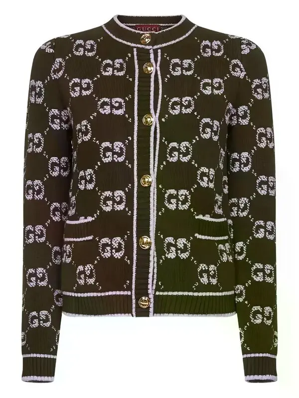 Gucci Jacquard Cardigan - Green
