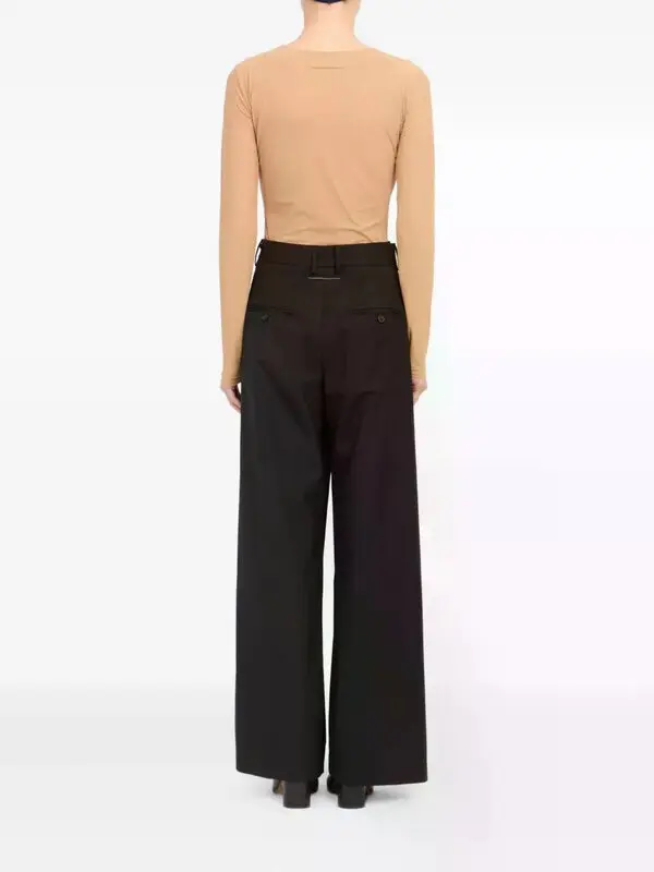 MAISON MARGIELA Tie-detailed Tailored Trousers - Black