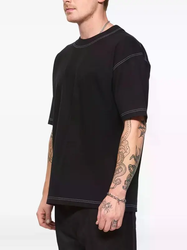 HAMZA Khan Contrast-stitching T-shirt - Black