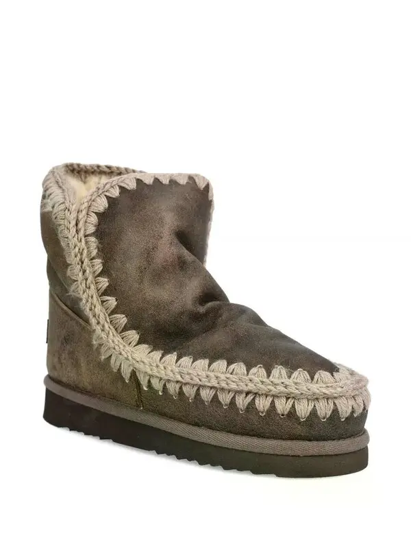 Mou Crochet-trim Boots - Brown