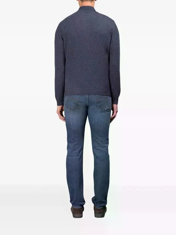MOORER Osmund-cws High-neck Sweater - Blue