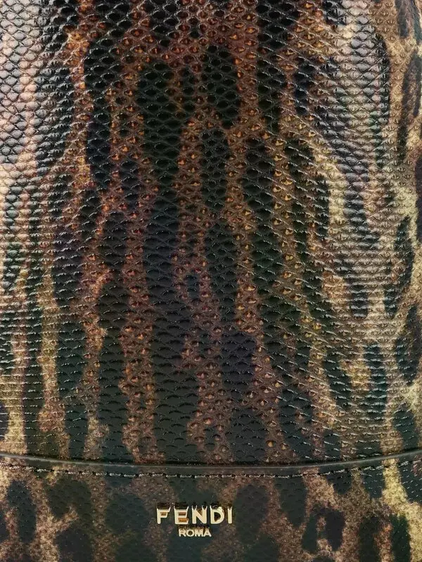 Fendi Drawstring-closure Leopard-print Bucket Bag