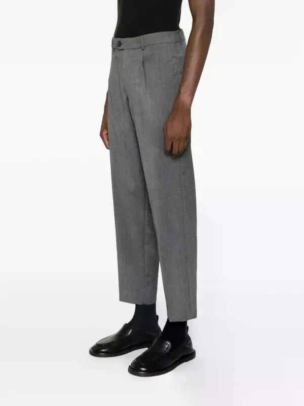 AMARANTO Pleated-front Trousers - Grey