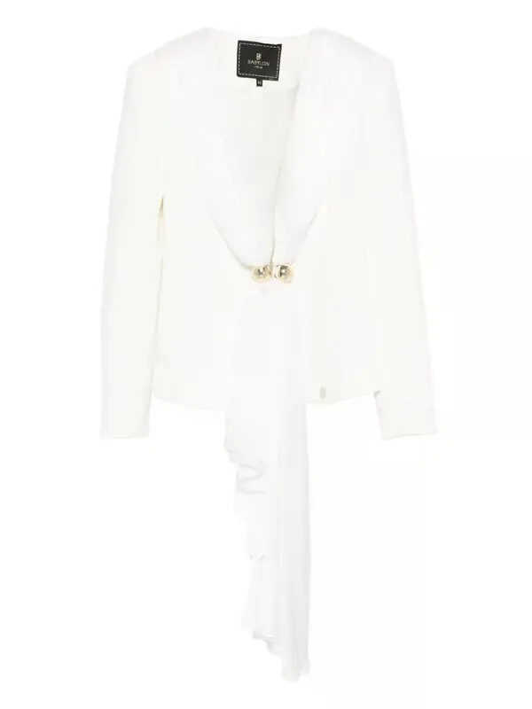 BABYLONE PARIS Bead-embellished Draped Jacket - White