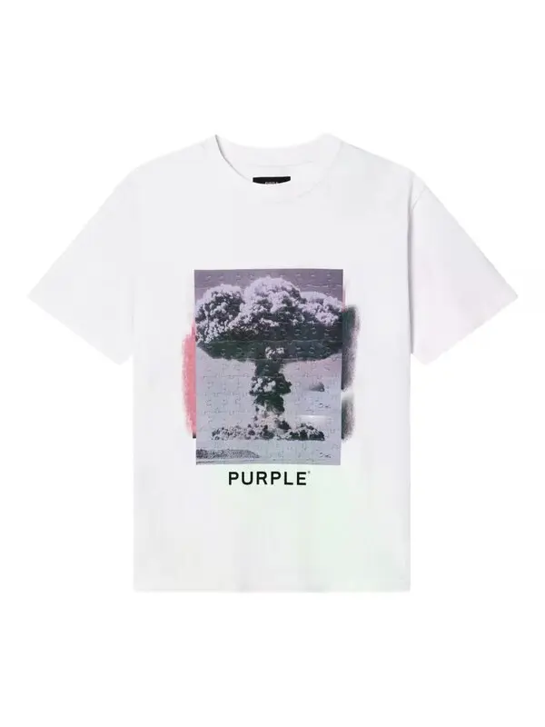 PURPLE BRAND Puzzle-print T-shirt - White
