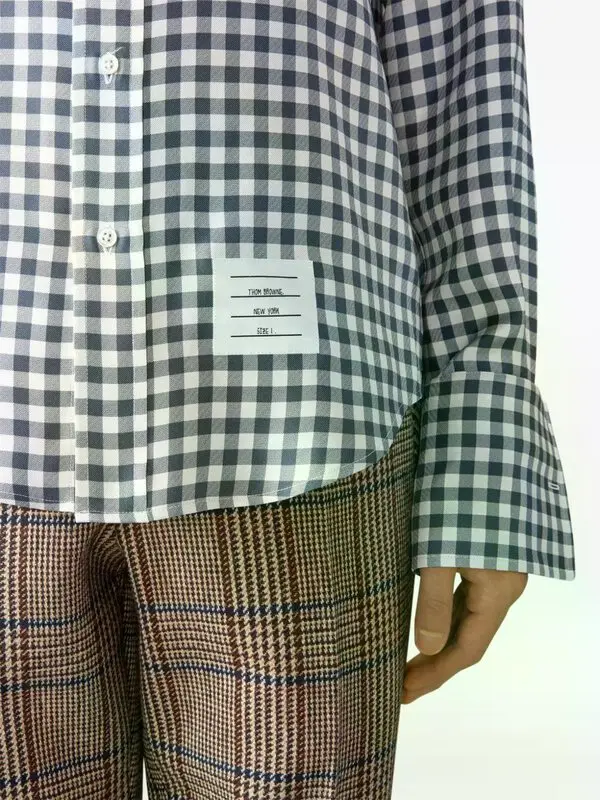 Thom Browne Gingham-check Silk Shirt