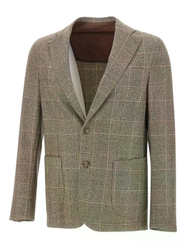 BARBA NAPOLI Checked Buttoned Blazer