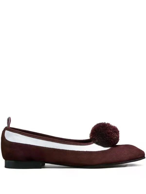 Thom Browne Opera Spectator Pom Pom Ballet Flats