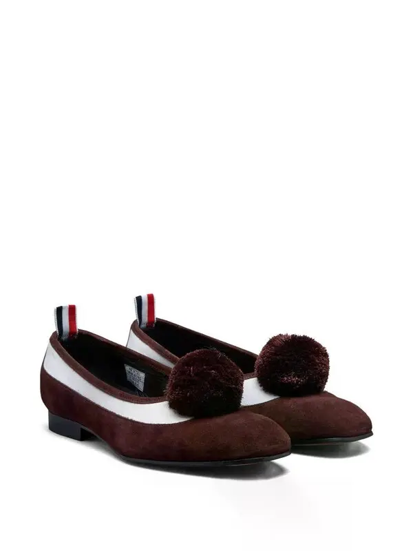 Thom Browne Opera Spectator Pom Pom Ballet Flats