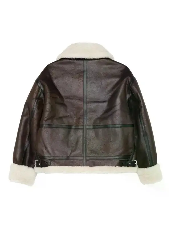 DUNST Shearling-collar Jacket - Brown