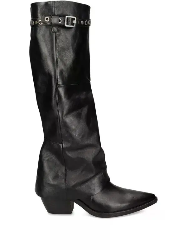 A.S.98 Buckle Eyelet Leather Boots
