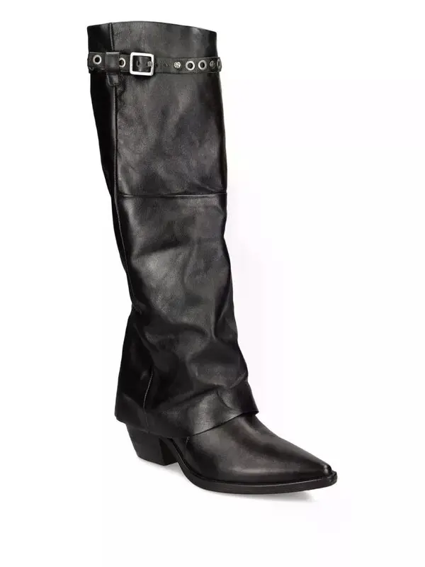 A.S.98 Buckle Eyelet Leather Boots