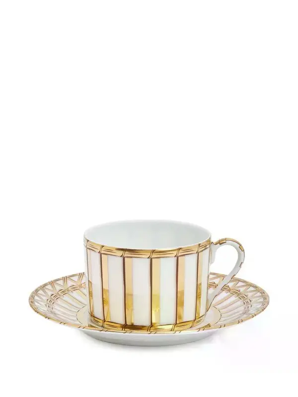 PINTO PARIS Vannerie Tea Cup And Saucer - White