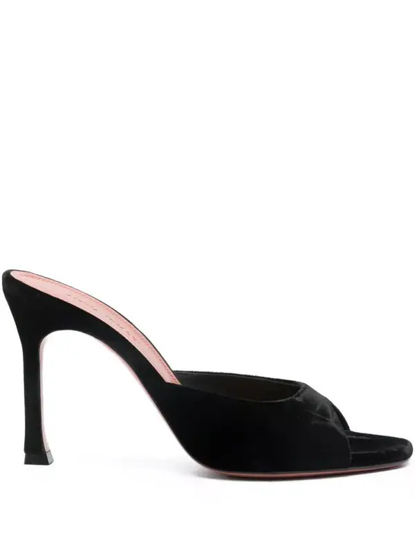 Amina Muaddi 95mm Alexa Heeled Mules - Black