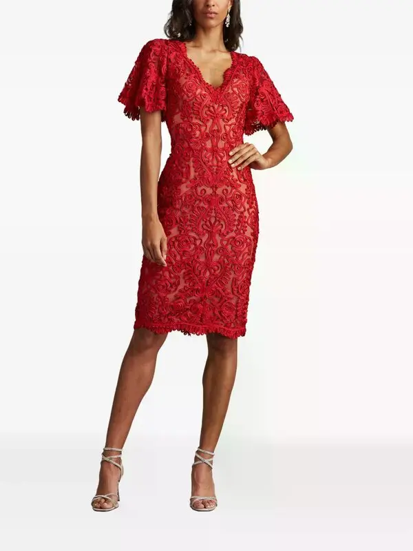 Tadashi Shoji Arnett Lace Dress - Red