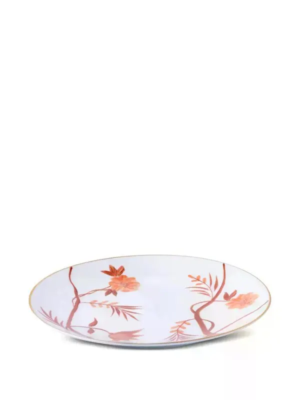 MARIE DAAGE Bouquet De Vie Orange Dessert Plate - White