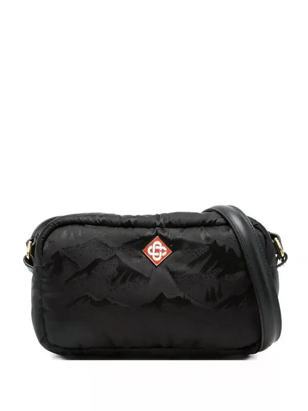 Casablanca Mountain-print Messenger Bag - Black