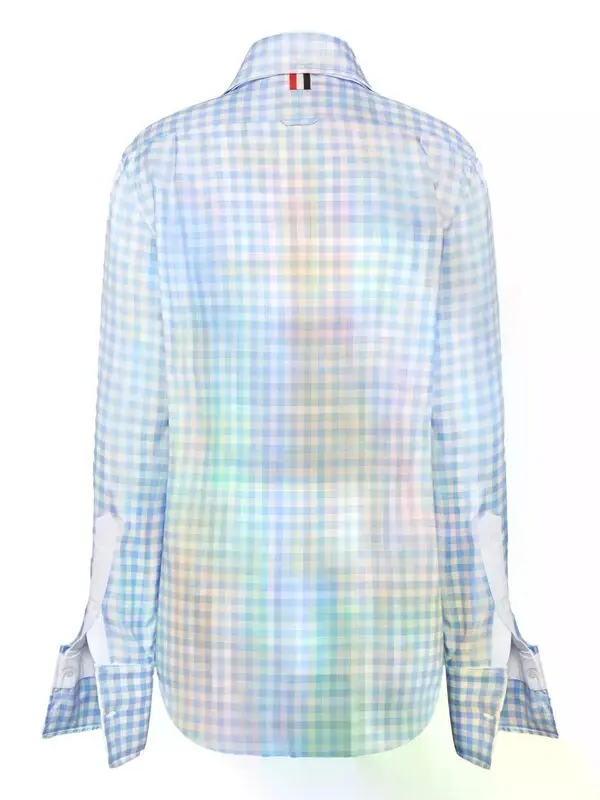 Thom Browne Silk Twill Gingham Shirt - Blue