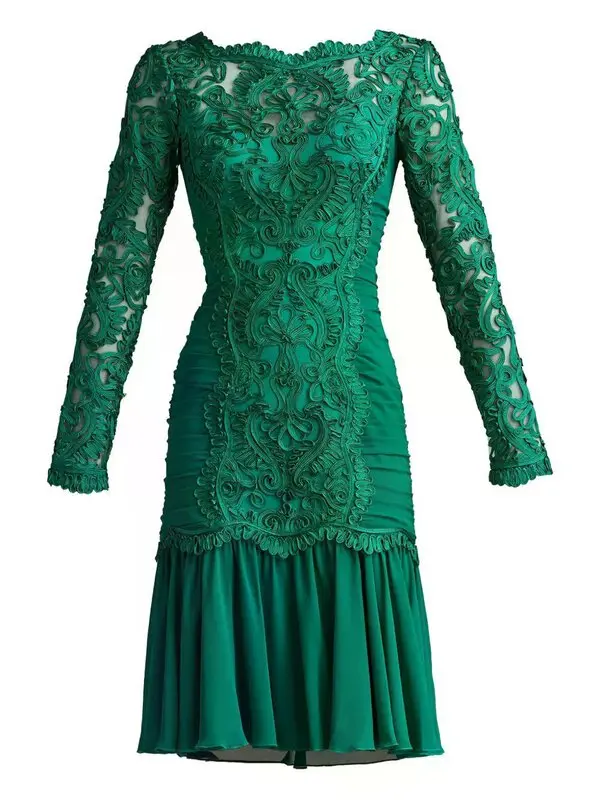tadashi shoji green lace dress Tadashi Shoji Lace Dupre Off-The-Shoulder Gown ALX17021L