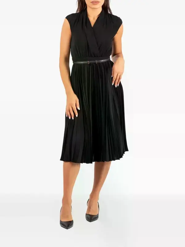 Max Mara Pleated Belted Dress