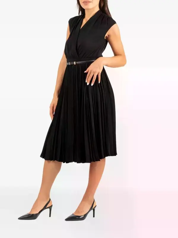 Max Mara Pleated Belted Dress