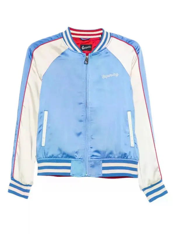 Superdry Striped Bomber Jacket - Blue
