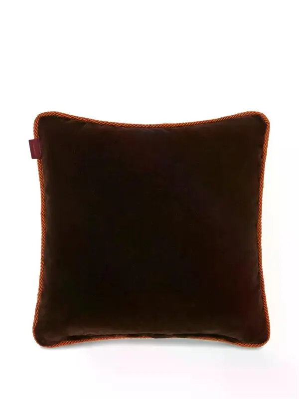 Etro Logo-embroidered Cushion - Brown