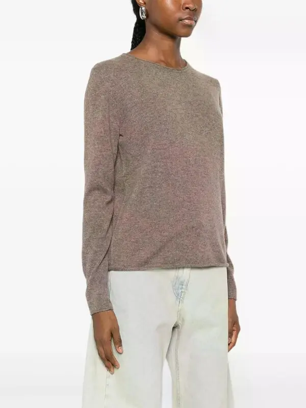 GOTHA Round-neck Fine Knit Sweater - Brown