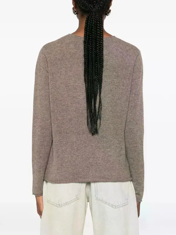 GOTHA Round-neck Fine Knit Sweater - Brown